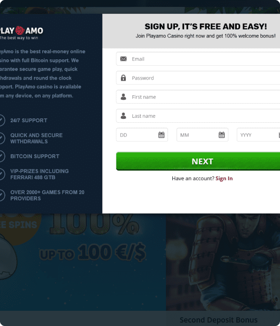 PlayAmo Casino Review 2022 - $/€100 or 1 BTC Sign-Up Bonus